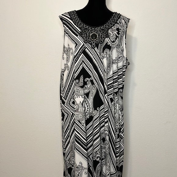 CJ Banks | Dresses | Cj Banks Size 3x Black And White Maxi Dress With ...